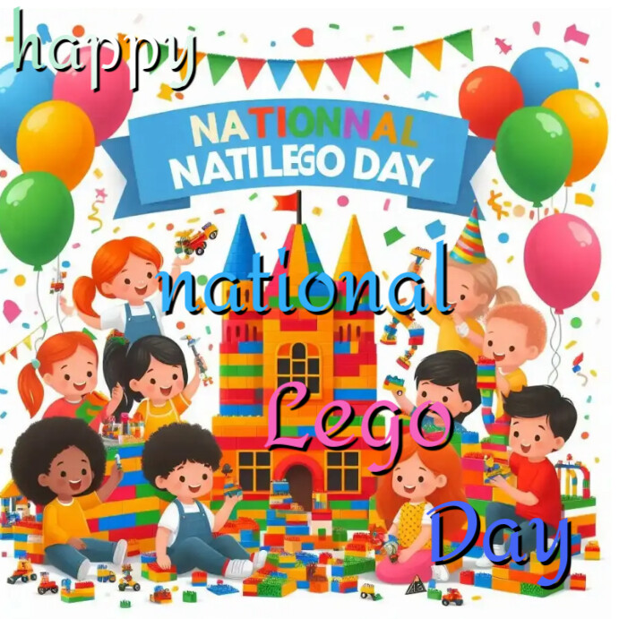 White Joyful National Lego Day Instagram Post Template | PosterMyWall