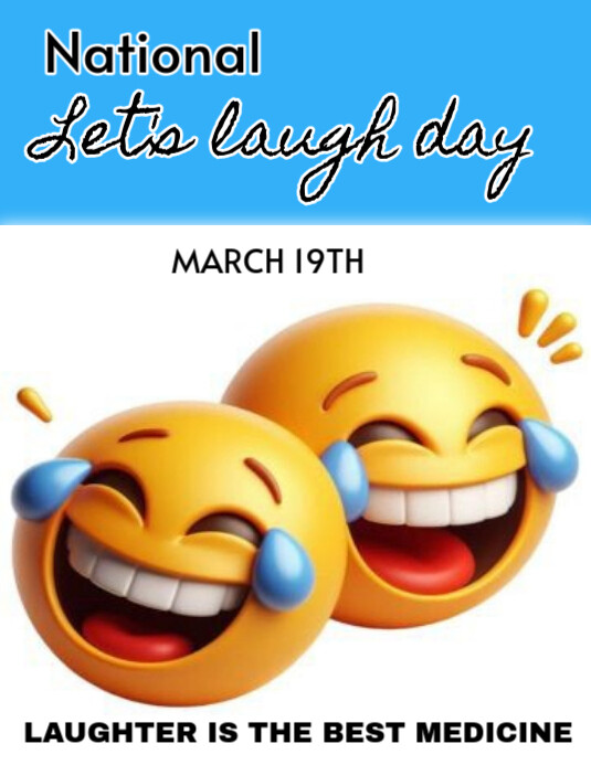 Copy of White Joyful National Let's Laugh Day Design Flyer (us Letter ...