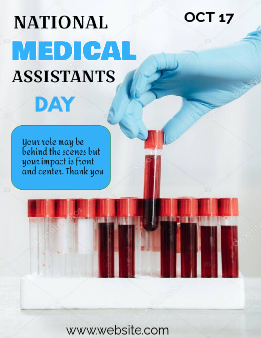 White Joyful National Medical Assistants Day Template Design Flyer (us ...