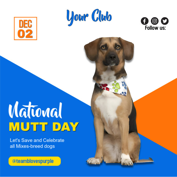 Copy of White Joyful National Mutt Day Instagram Post | PosterMyWall