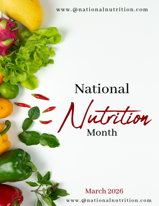 White Joyful National Nutrition Month Flyer (us Letter) Template ...