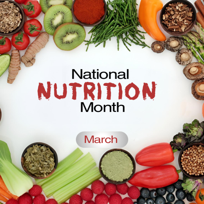 White Joyful National Nutrition Month Instagram Post Template ...