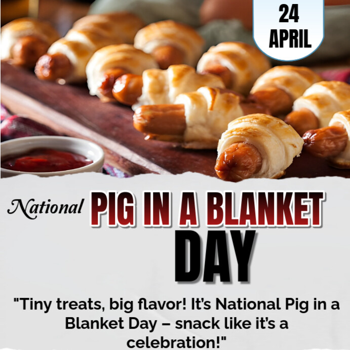 Modèle White Joyful National Pig In A Blanket Day Instagram Post ...