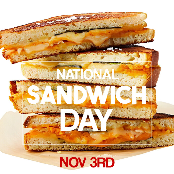 Plantilla de White Joyful National Sandwich Day Instagram Post ...