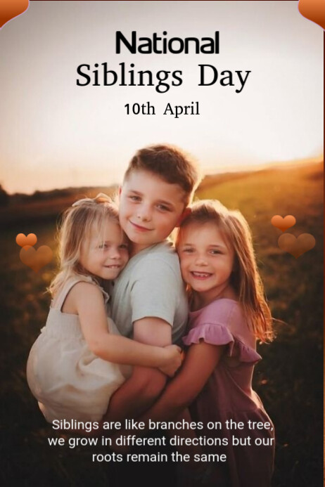 Plantilla de White Joyful National Siblings Day Poster | PosterMyWall