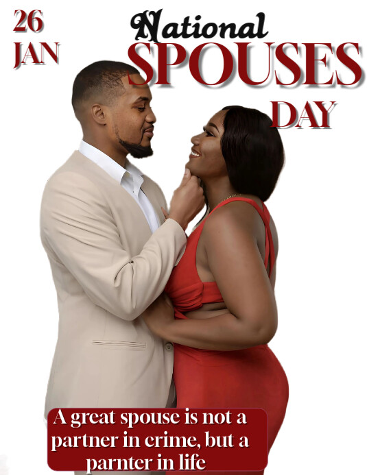 White Joyful National Spouse Day Flyer (us Letter) Template | PosterMyWall