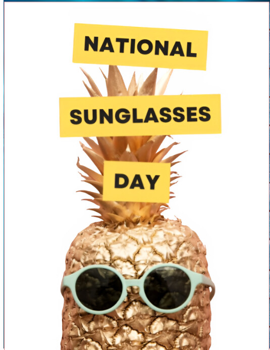 White Joyful National Sunglasses Day Flyer (us Letter) Template ...