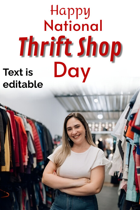 Copy of White Joyful National Thrift Shop Day Templat | PosterMyWall