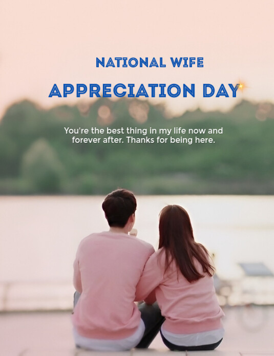 White Joyful National Wife Appreciation Day I Template Postermywall