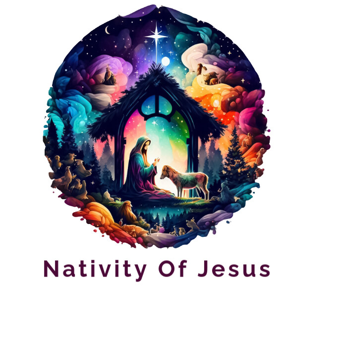 Copy of White Joyful Nativity Of Jesus Logo | PosterMyWall