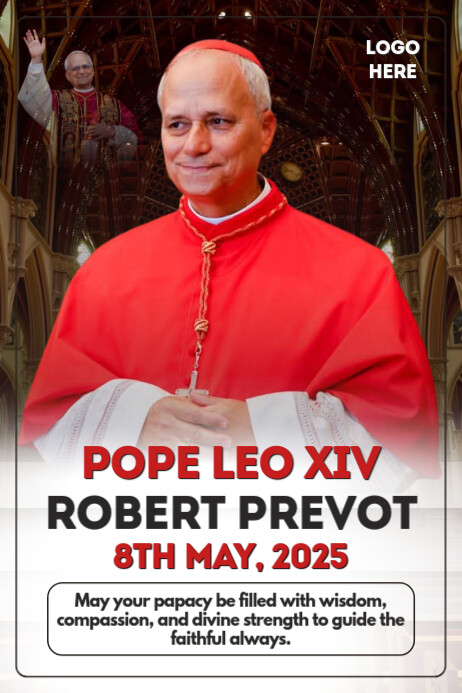 White Joyful New Catholic Pope Francis 2025 Poster Template | PosterMyWall