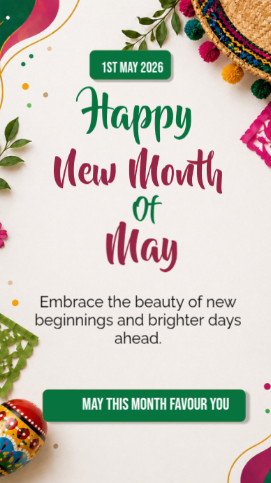 Plantilla de White Joyful New Month Celebration Digital Display ...