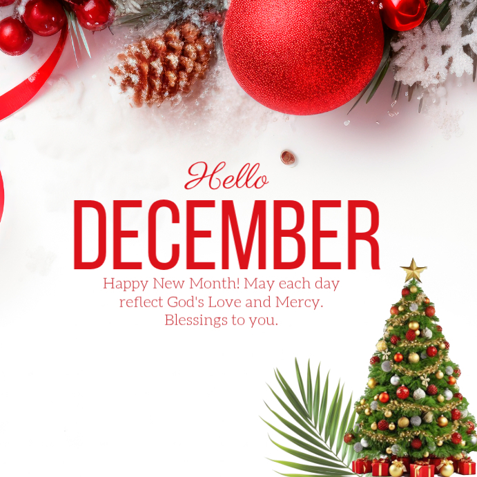 White Joyful New Month December Instagram Post Template | PosterMyWall
