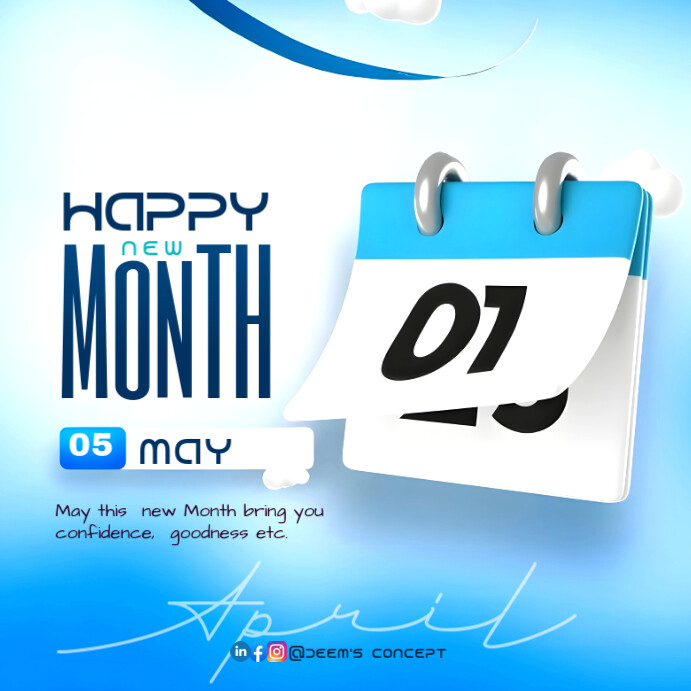 Copy of White Joyful New Month Instagram Post | PosterMyWall