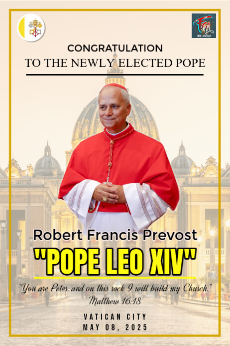 White Joyful New Pope Poster Template | PosterMyWall