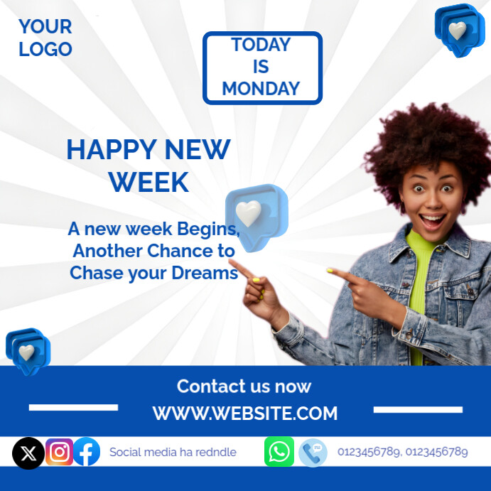 Copy of White Joyful New Week Motivation Instagram Post Template ...