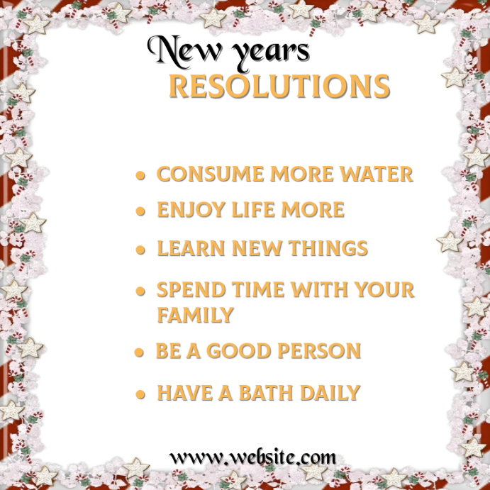 White Joyful New Year Resolution Poster Instagram Post Template ...