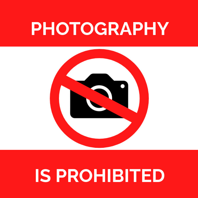 White Joyful No Photography Allowed Instagram Post Template | PosterMyWall