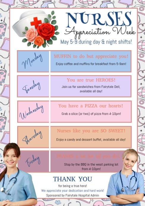 Pink Nurses Week Flyers Template | PosterMyWall