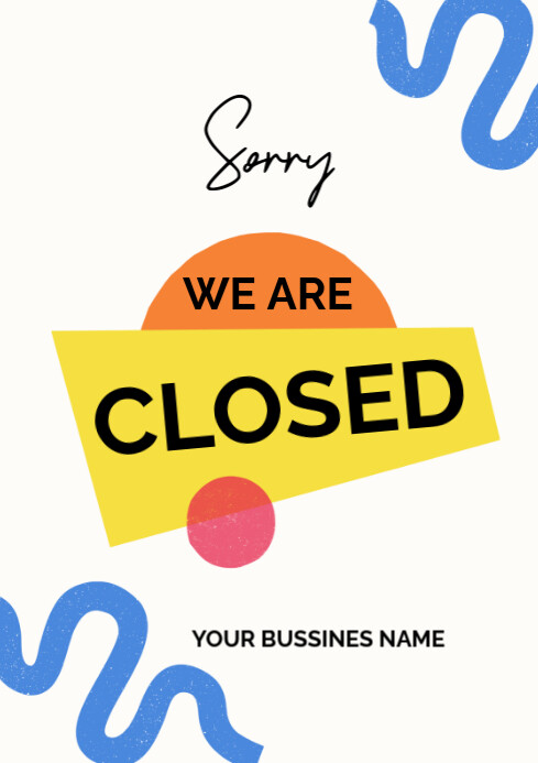 White Joyful Open And Closed Important Announcement Flyers A4 Template ...