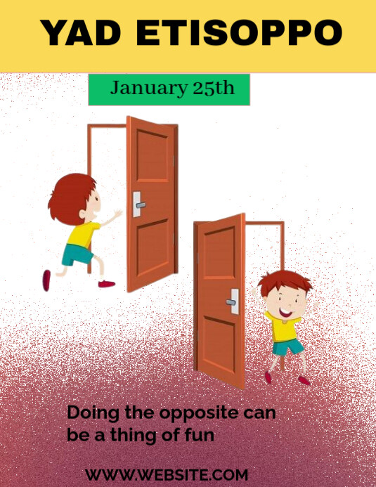 Copy of White Joyful Opposite Day Template Design Flyer (us Letter ...