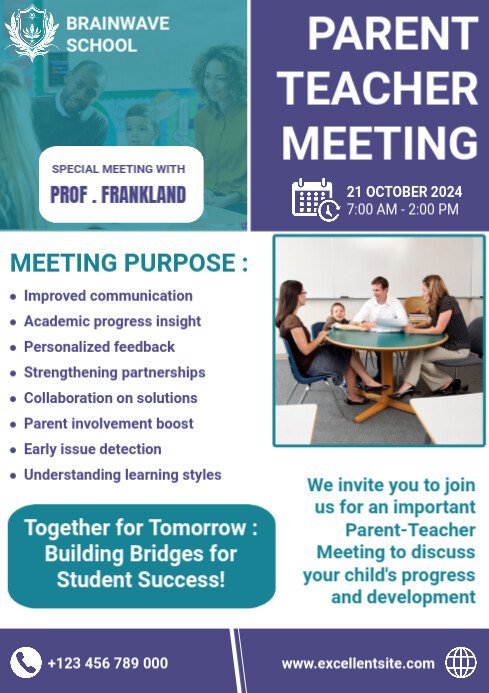 Copy of White Joyful Parent Teacher Meeting A4 | PosterMyWall