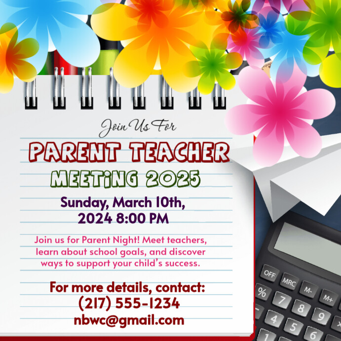 White Joyful Parents And Teachers Meeting Flyer Instagram Post Template ...