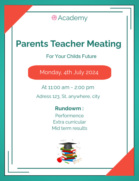 White Joyful Parents Teaching Meating Flyer ( Template | PosterMyWall