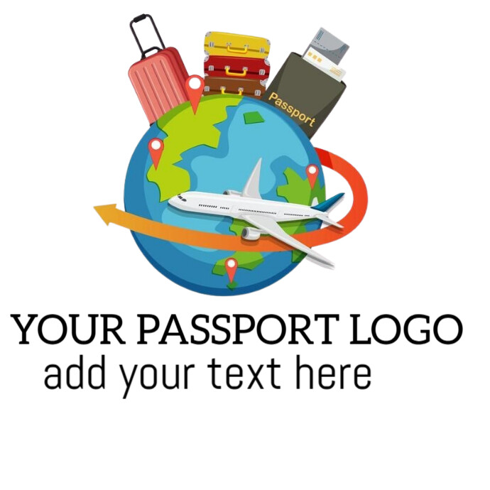 White Joyful Passport Logo Logo Template | PosterMyWall
