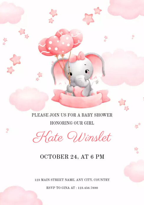 White Joyful Pastel Baby Shower Template | PosterMyWall