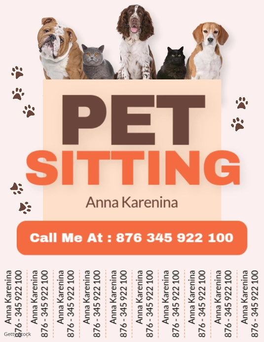 Copy of White Joyful Pet Sitting Flyer Template – Cute Animal Design ...