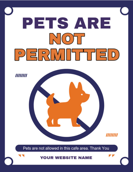 White Joyful Pets Are Not Allowed Flyer (us Letter) Template | PosterMyWall
