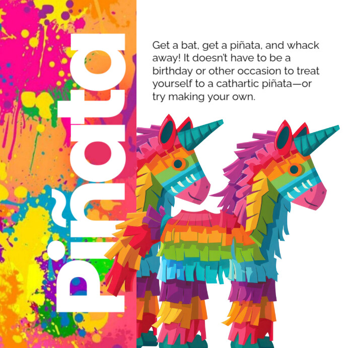 Copy of White Joyful Pinata Day Instagram Post | PosterMyWall