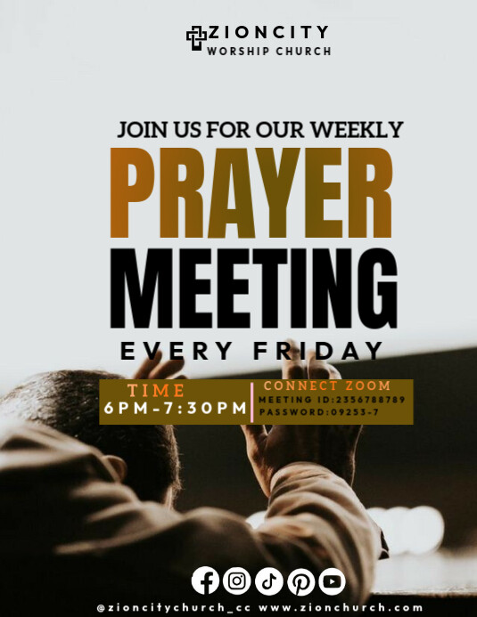 Copy of White Joyful Prayer Meeting Church Service Flyer (us Letter ...