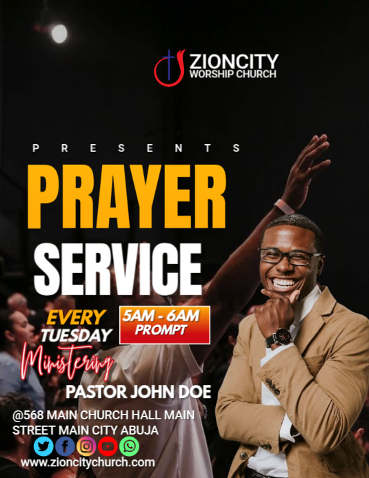 White Joyful Prayer Service Flyer (us Letter) Template | PosterMyWall