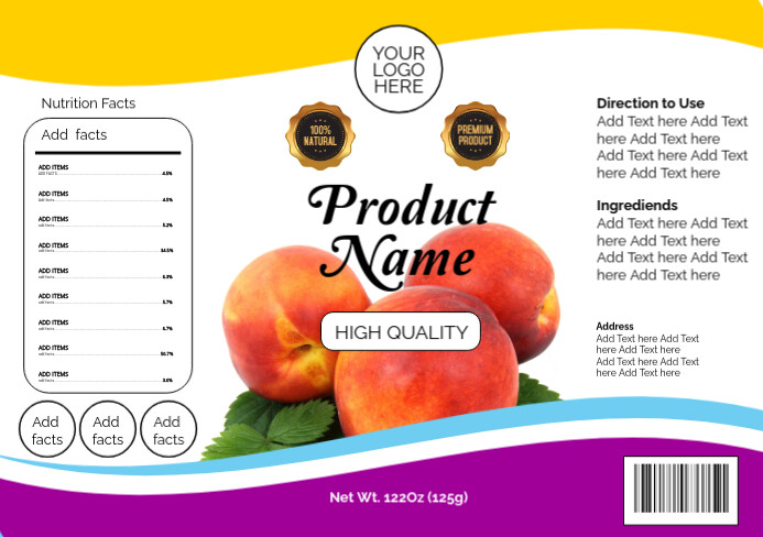 Copy of White Joyful Product Packaging Label Design Template A5 ...