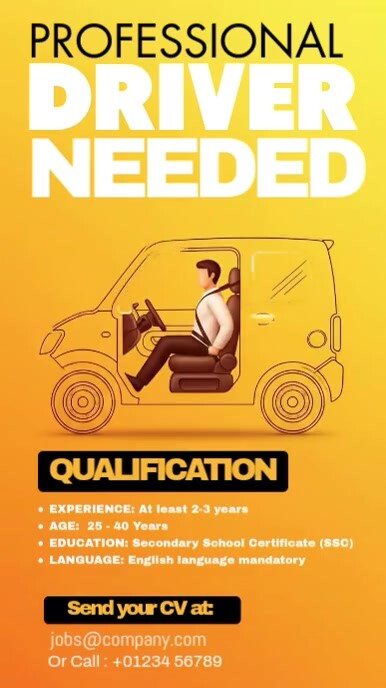 White Joyful Professional Driver Needed Instagram Reel Template ...