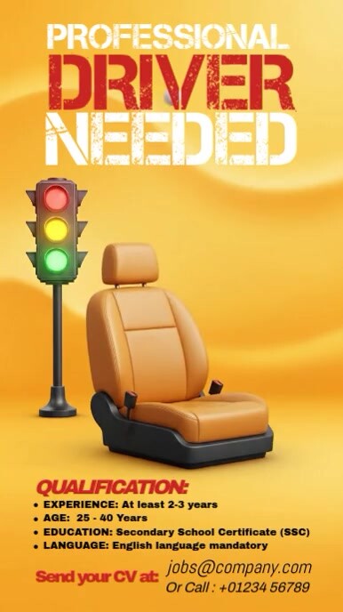 White Joyful Professional Driver Needed Instagram Story Template ...
