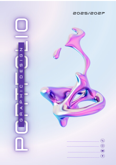 White Joyful Purple And Blue Modern Portfolio Graphic Design Book Cover ...