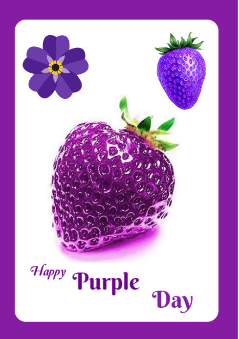 White Joyful Purple Day Template A4 | PosterMyWall