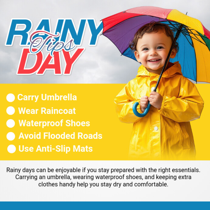 Copy of White Joyful Rainy Day Tips Instagram Post | PosterMyWall