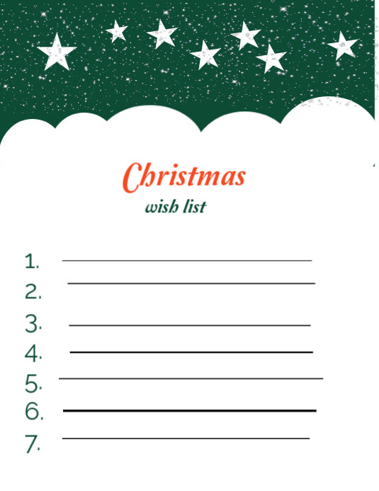 Plantilla de White Joyful Red And Green Christmas Wish List Flyer (us ...