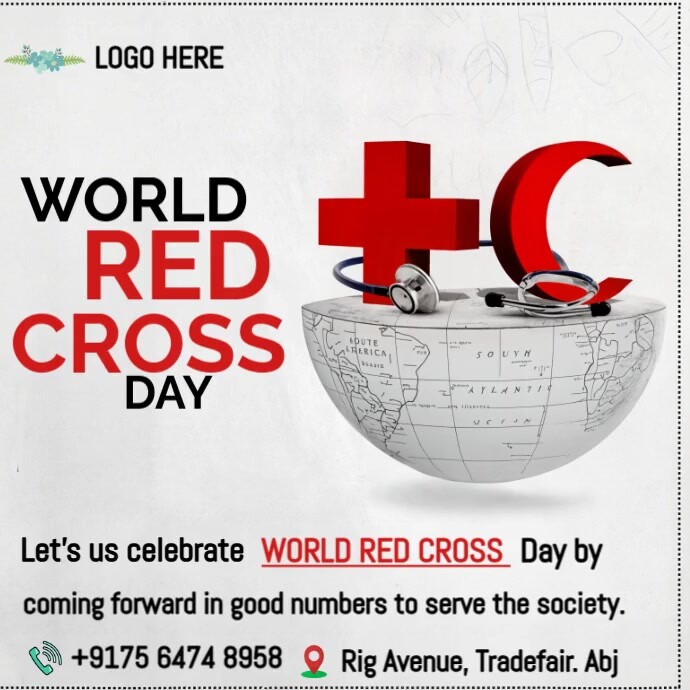 White Joyful Red Cross Day Instagram Post Template | PosterMyWall