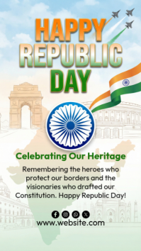 White Joyful Indian Republic Day Instagram Story Template | PosterMyWall