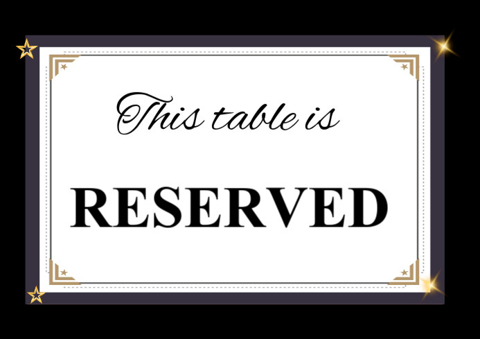 White Joyful Reserved Table A4 Template | PosterMyWall