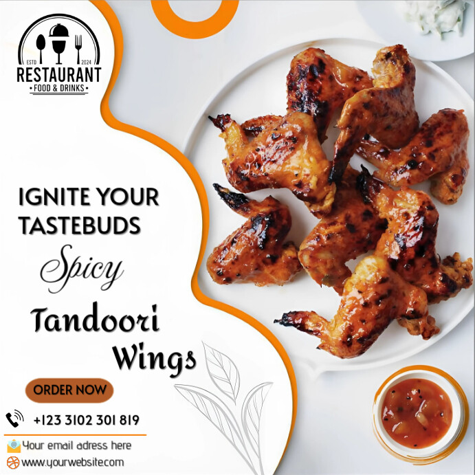 White Joyful Restaurant Advert Design Flyer Instagram Post Template ...