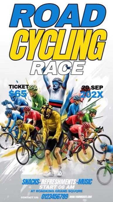 White Joyful Road Cycling Race Instagram Story Template | PosterMyWall