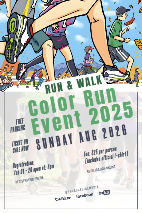 Plantilla de White Joyful Run & Walk Poster | PosterMyWall