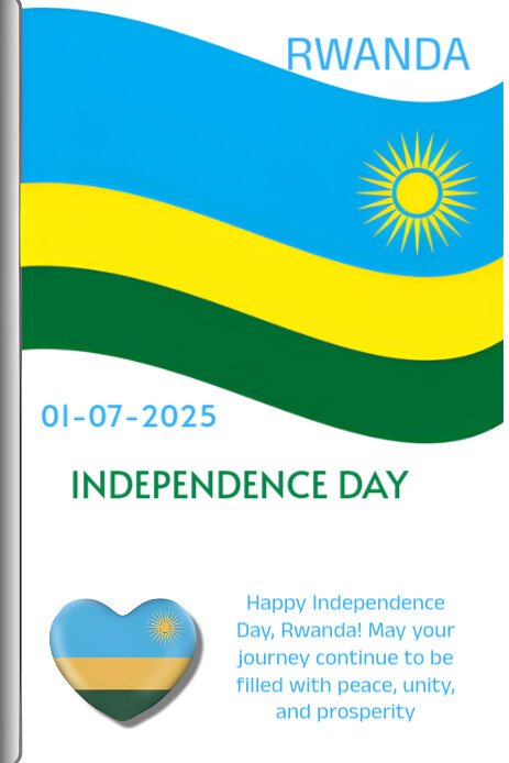 White Joyful Rwanda Independence Day Pinterest Graphic Template ...