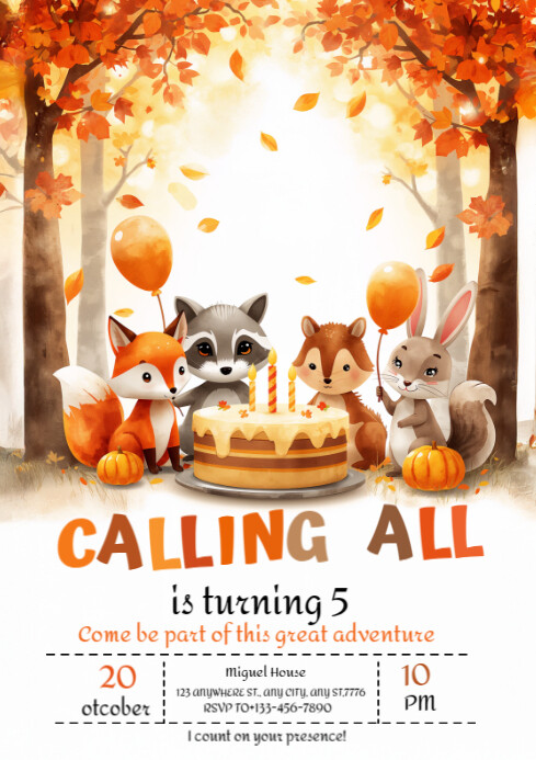 White Joyful Safari First Birthday A3 Template | PosterMyWall